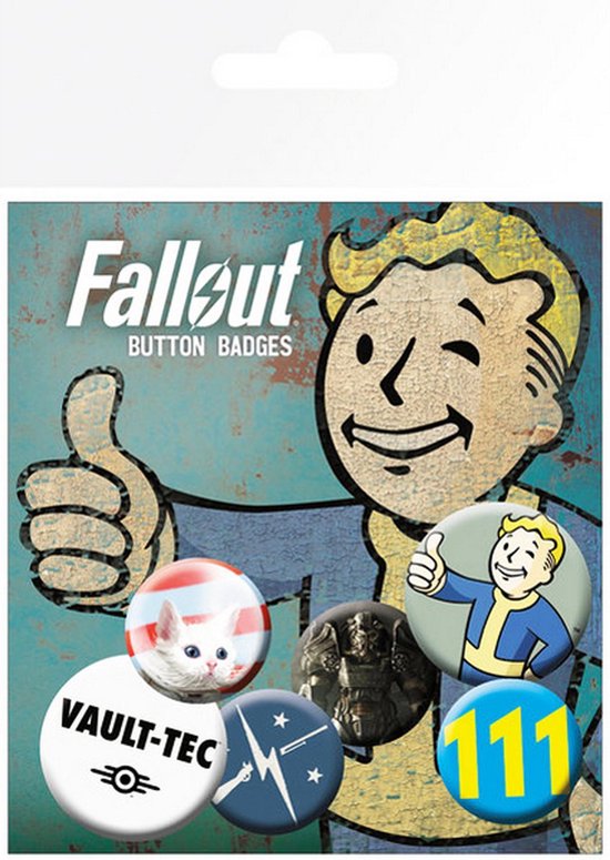 Fallout Official Character Button Badges (Pack Of 6) (Multicoloured) | bol