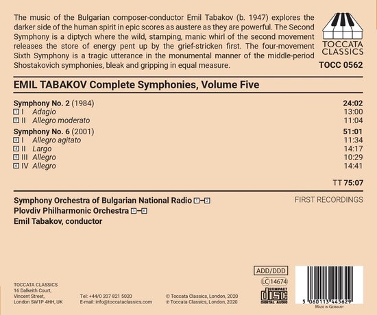 Symphony Orchestra Of Bulgarian National Radio, Emil Tabakov - Tabakov ...