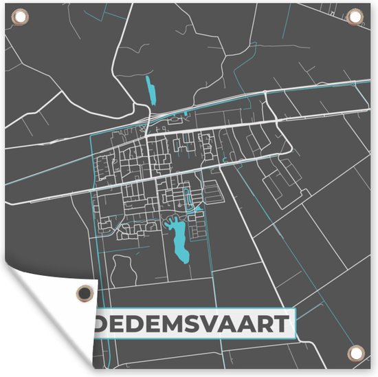 Tuindoek Stadskaart - Dedemsvaart - Plattegrond - Kaart - 100x100 cm | bol