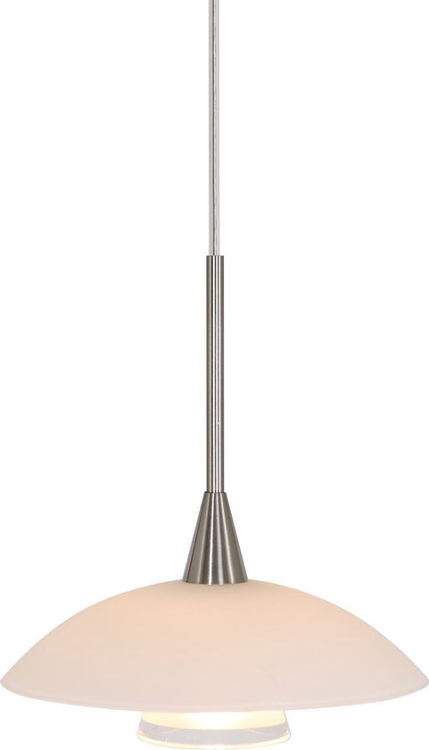 Barlamp LED Tallerken | 1 lichts | grijs / staal / zilver | glas ...