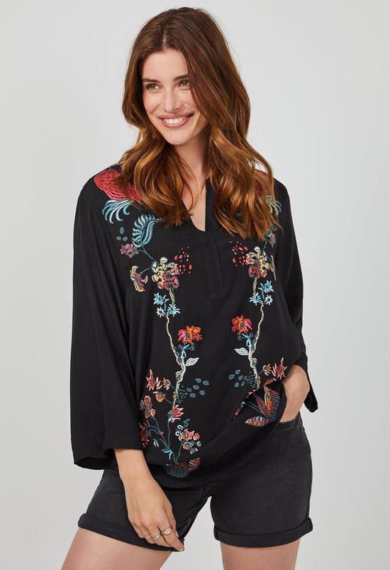 DIDI Dames Geborduurde blouse Embro Festival - zwart maat 42 | bol