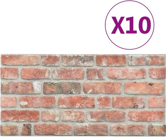 Prolenta Premium - 10 st Wandpanelen 3D rode baksteen EPS | bol