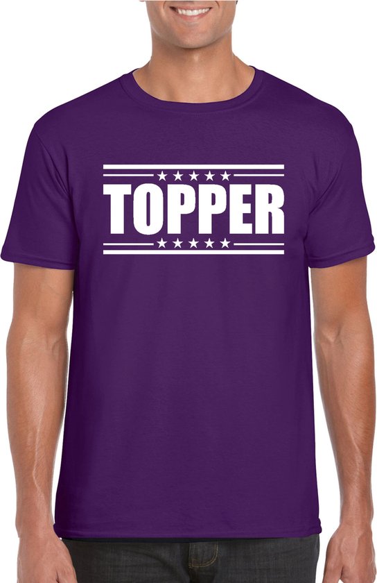 Toppers Topper verkleed/ cadeau shirt paars met witte letters heren S | bol