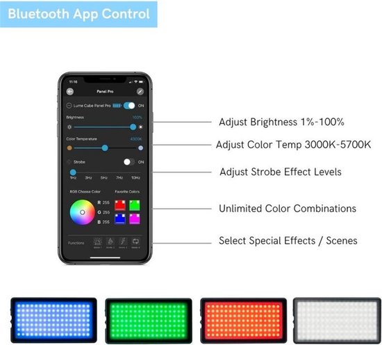 Lume Cube Panel PRO led-paneel 360 RGB-kleuren | bol