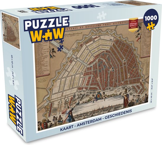 Puzzel Kaart - Amsterdam - Geschiedenis - Legpuzzel - Puzzel 1000 ...