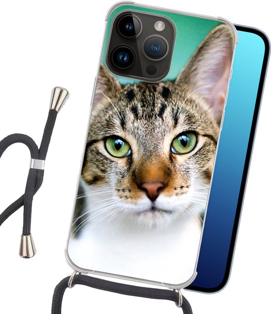 Geschikt voor Apple iPhone 14 Pro - Crossbody Case - Kat - Potret ...