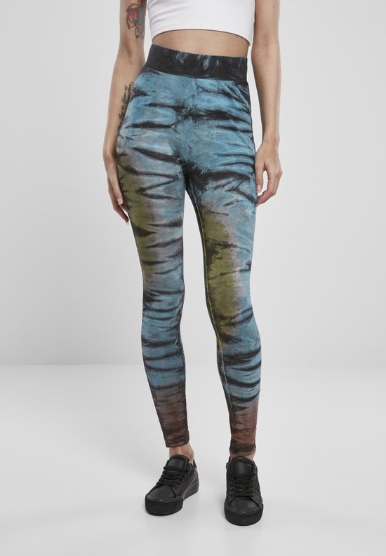 Urban Classics Legging M Cotton Tie Dye High Waist Zwart
