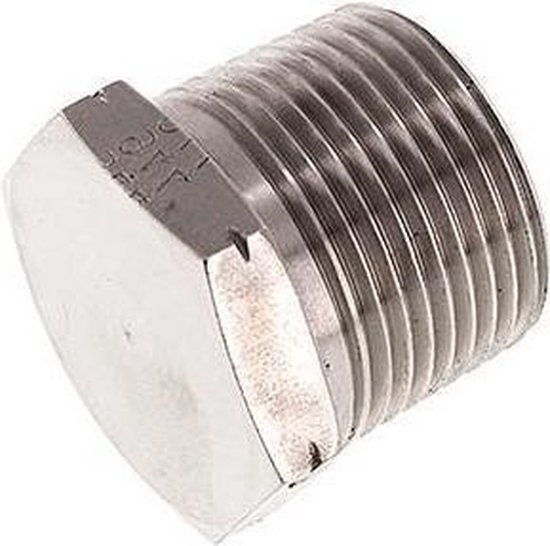 2'' NPT Buitendraad RVS Plug met Buitenzeskant 70 Bar - FL1-M-S-200N-E | bol