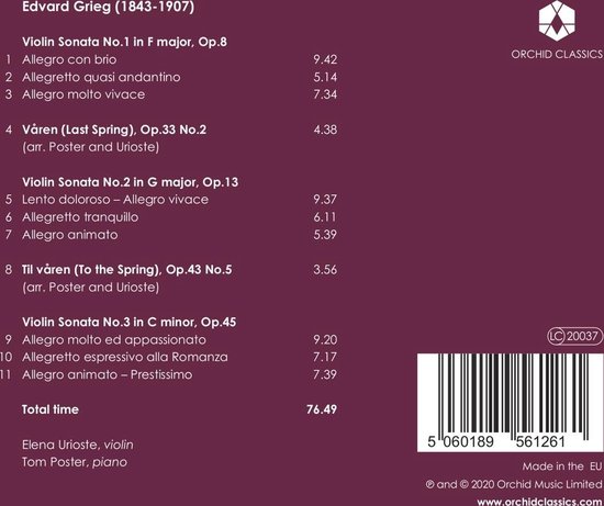 Edvard Grieg: To the Spring, Tom Poster | CD (album) | Muziek | bol.com