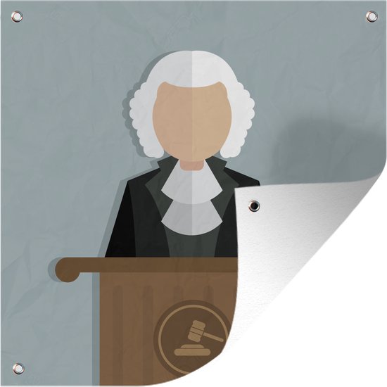 Tuinposters Een illustratie van een rechter in zijn functie - 50x50 cm ...