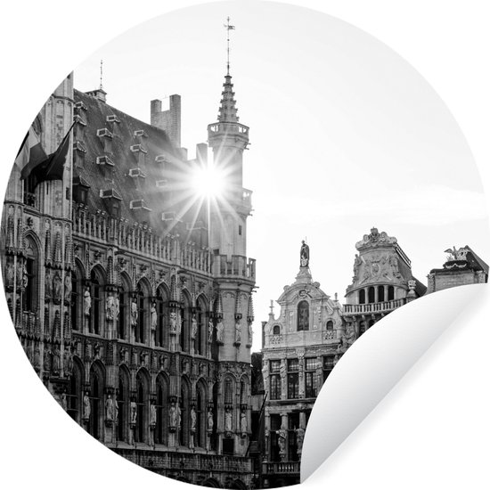 WallCircle - Muurstickers - Behangcirkel - België - Zwart - Wit - Gent - 100x100 cm -... | bol