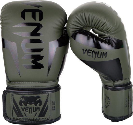 Venum Elite Boxing Gloves - Kaki/Black - Groen - 16 oz | bol