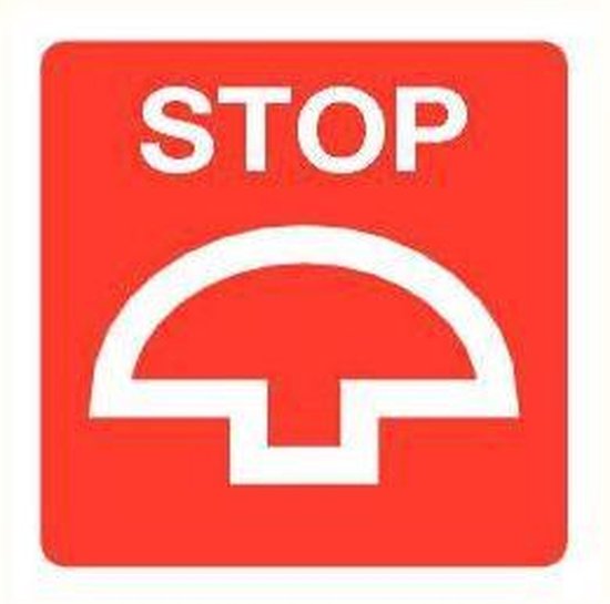 Stop de machine sticker 100 x 100 mm | bol