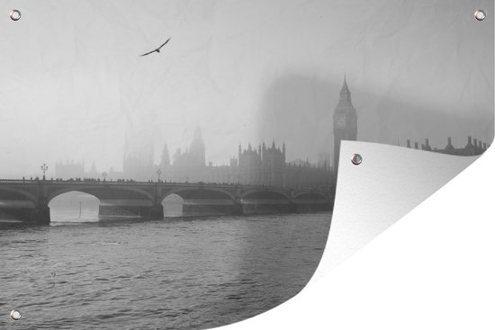 Tuinposters buiten Zwart wit afbeelding van de Big Ben in Londen ...