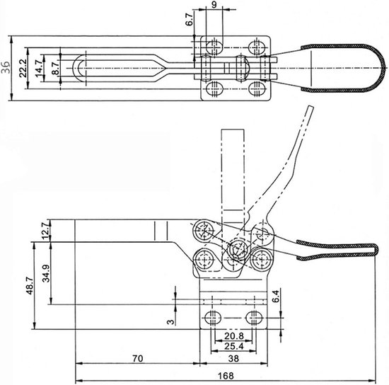 Allecta - Toggle Clamp Kit - Horizontale Bar - Quick Release Handvat ...