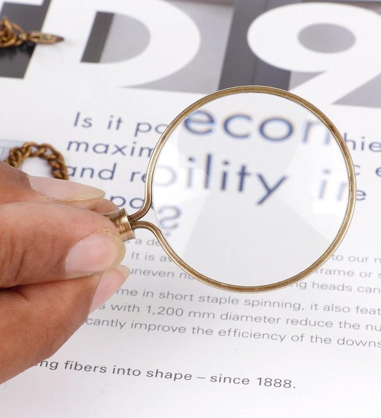 Vergrootglas met Ketting Antieke Messing Optische Lens voor Lezen en ...