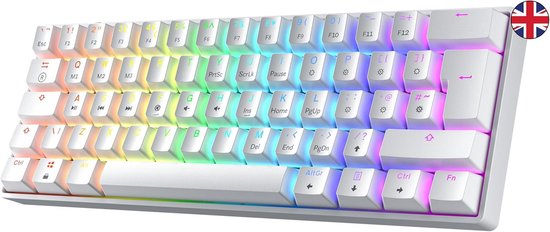 Mechanisch Gaming Toetsenbord 62 Toetsen Hot-Swap RGB LED Inbouw ...