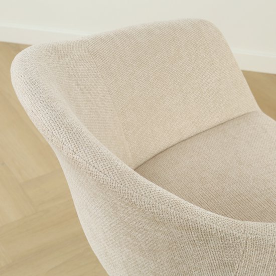 Nolon Noor-Otis draaibare Eetkamerstoel cottonbeige - walnoot houten ...