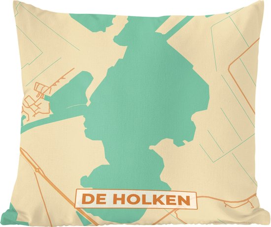 Sierkussens - Kussentjes Woonkamer - 60x60 cm - Vintage - Kaart - De ...