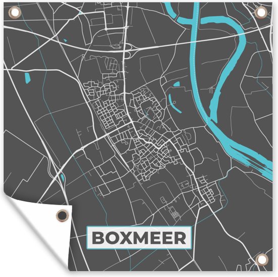 Tuin poster Stadskaart - Boxmeer - Blauw - Kaart - Plattegrond ...