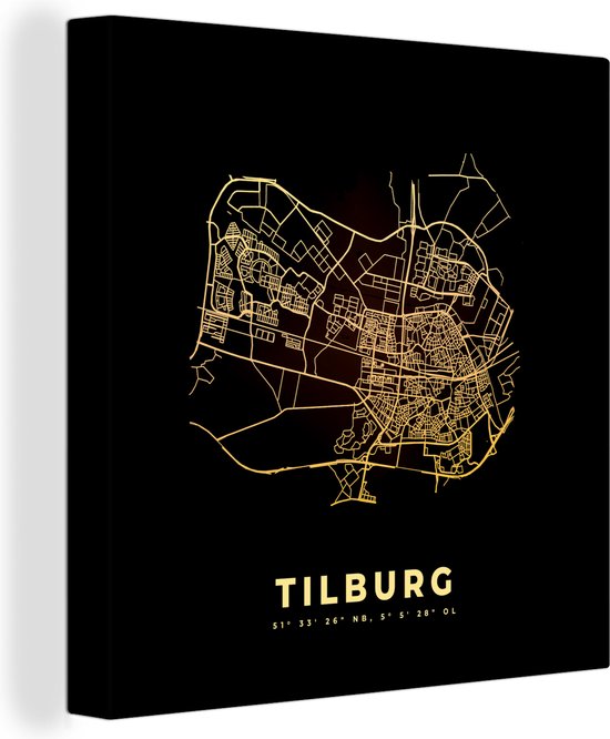 Peinture sur Toile City Map - Tilburg - Carte - Carte - 20x20 cm ...
