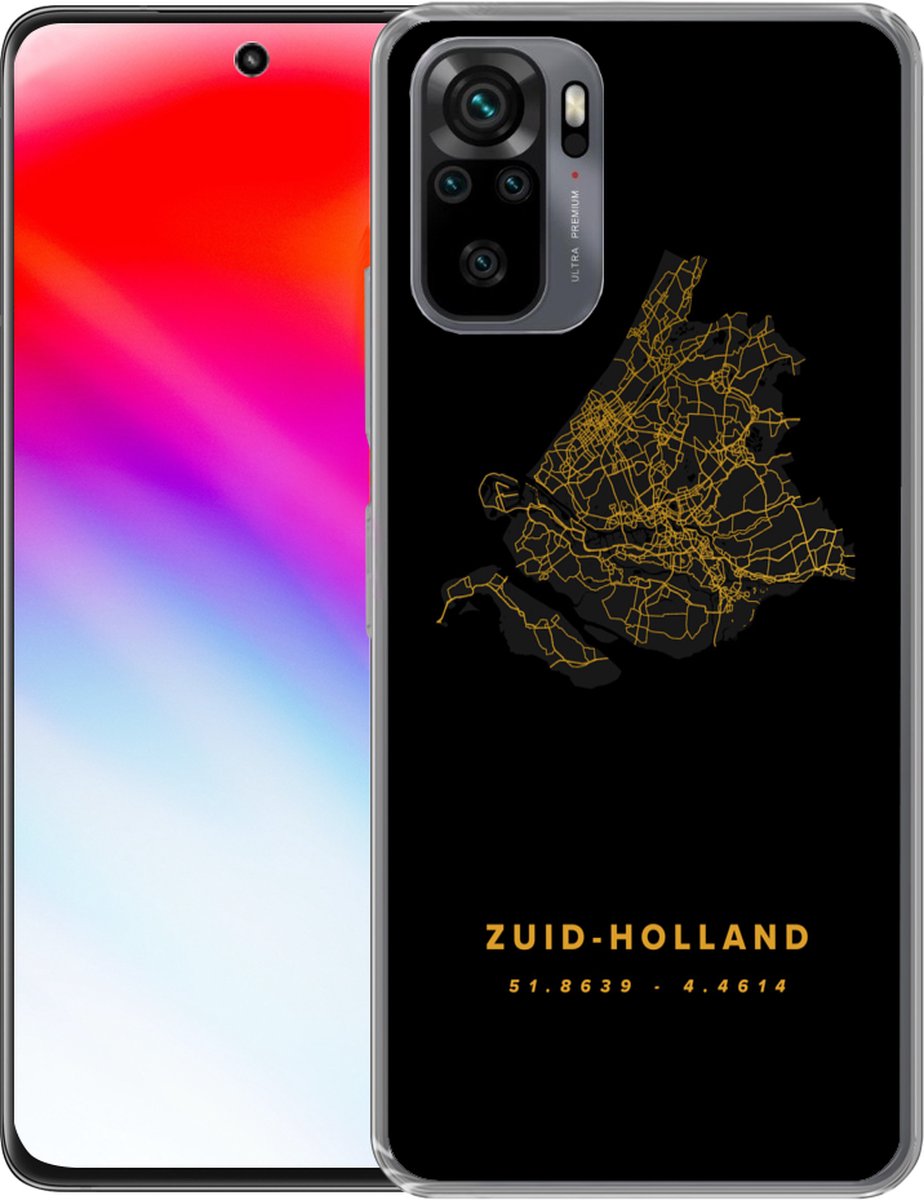 Coque Xiaomi Redmi Note 10 Pro - Holland du Sud - Noir et or - Carte ...