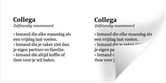 Muurstickers - Sticker Folie - Quotes - Spreuken - 'Collega' - 120x60 ...