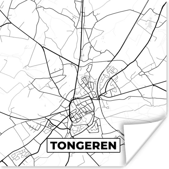 Poster België – Tongeren – Stadskaart – Kaart – Zwart Wit – Plattegrond ...
