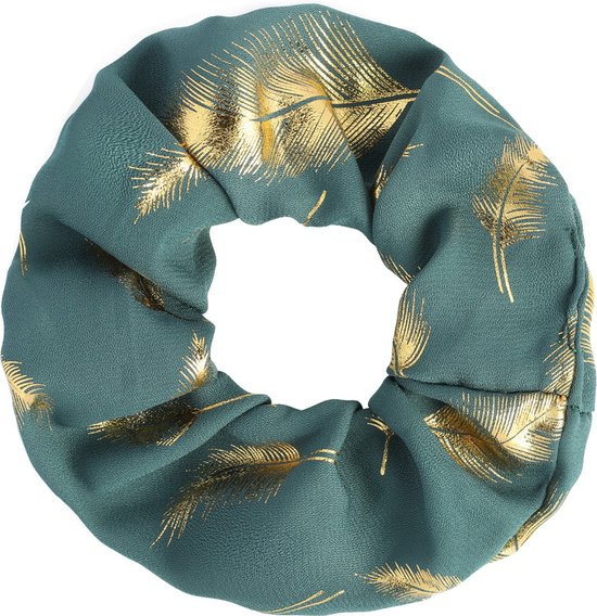 Scrunchie golden feather Groen | bol