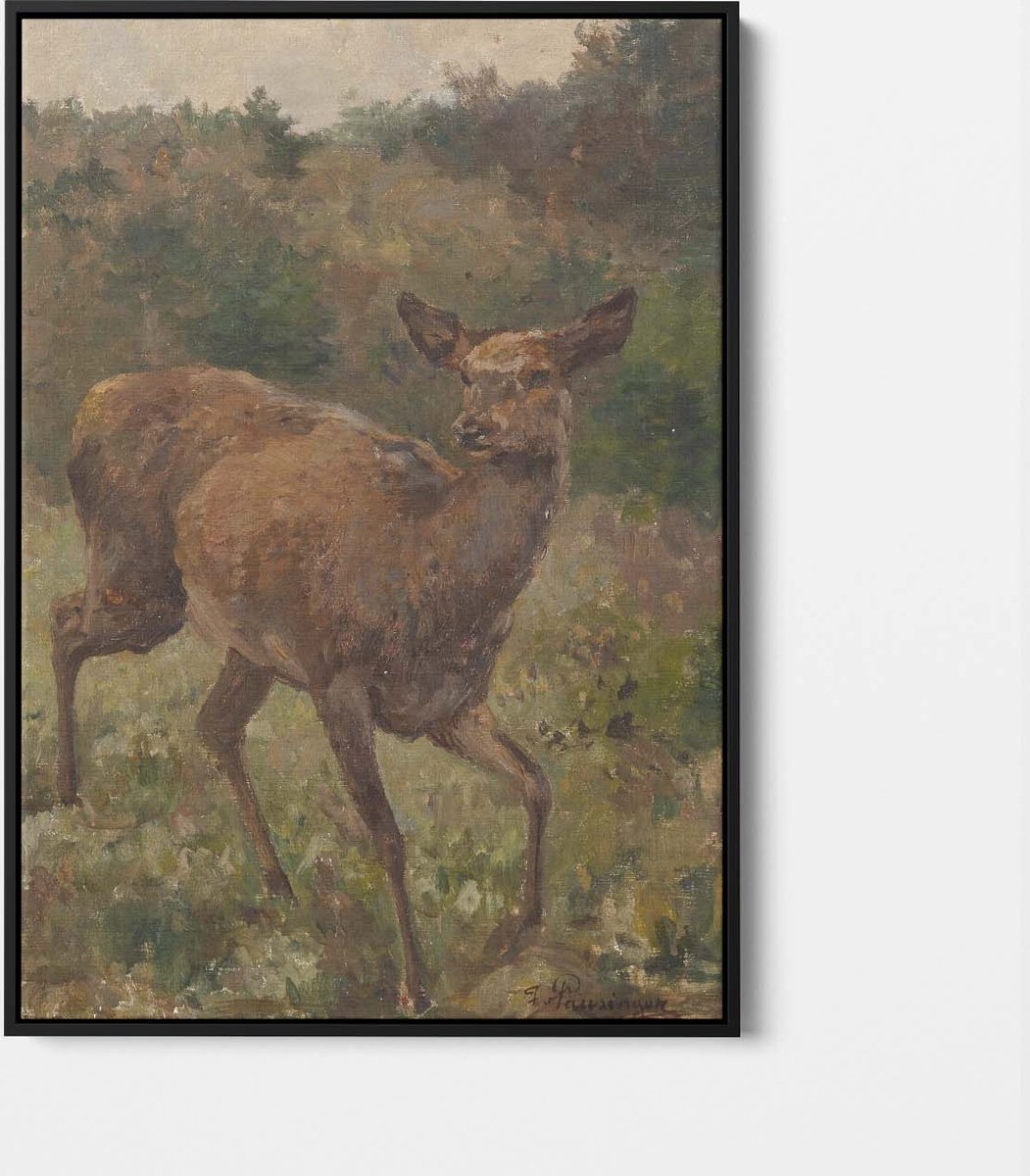 Hert | 70x100 cm | Hert | Canvas schilderij | Zonder lijst | bol.com