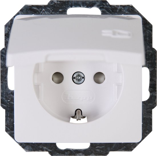 Kopp Paris Randaarde Wandcontactdoos met Deksel - KV - 1 Voudig - 230 ...