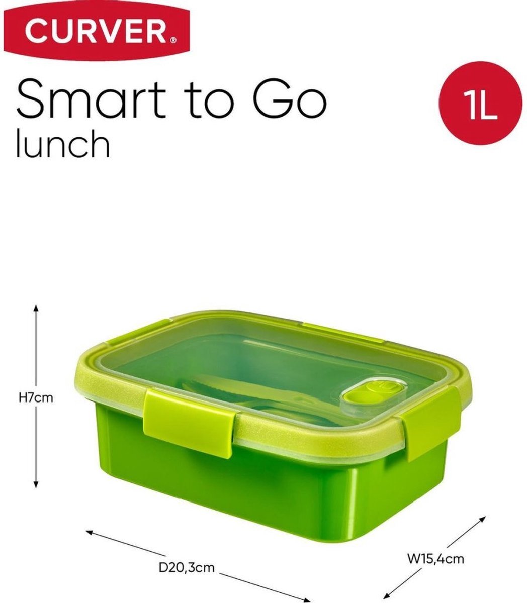 Curver Smart To Go Lunchbox 1L + Bestekset | bol.com