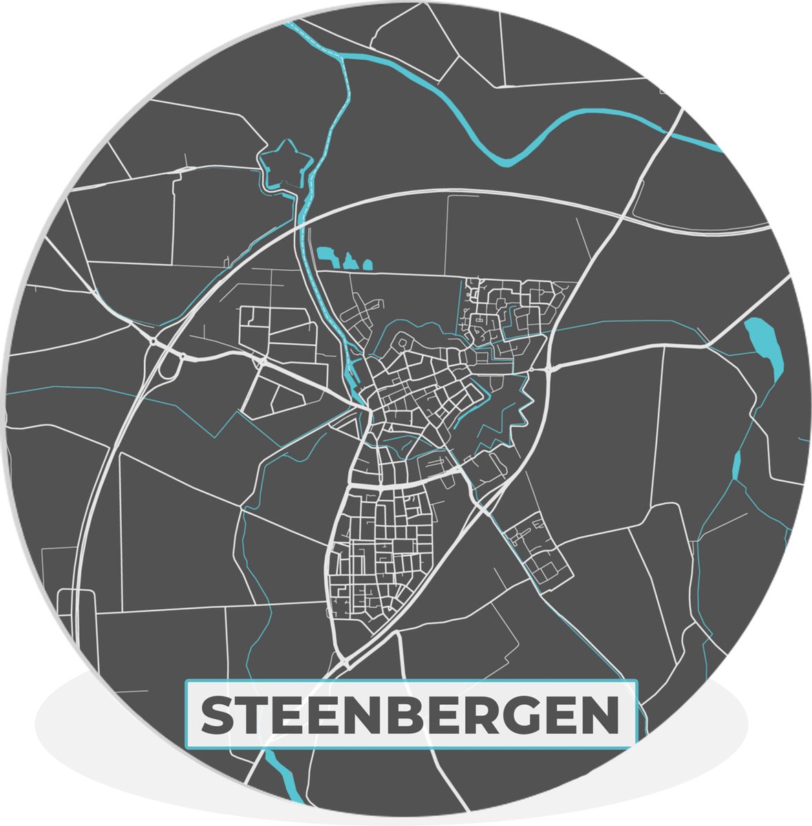 Wall Circle - Wall Circle Indoor - City Map - Steenbergen - Map - Map ...