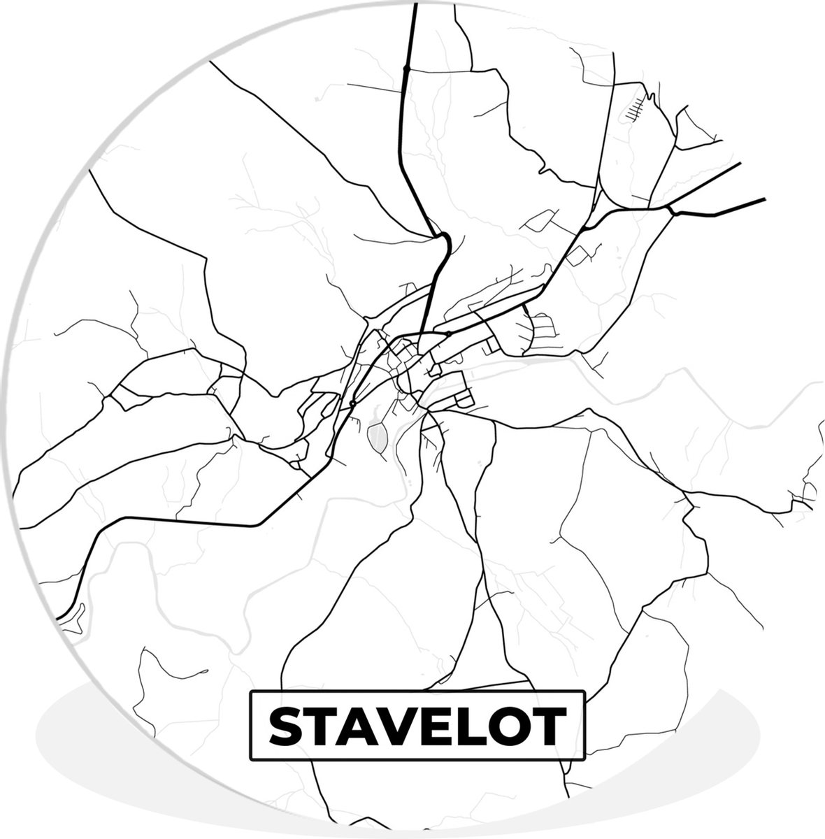 Wall Circle - Wall Circle Indoor - City Map - Map - België - Zwart Wit ...
