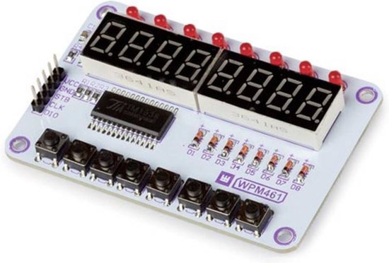 Whadda TM1638 Module Met Display En Keypad - Acht 7 Segmentendisplays ...