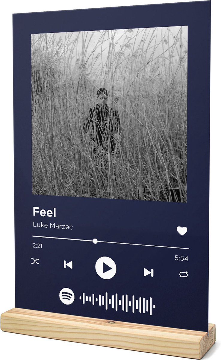 Songr Spotify Plaat - Feel - Luke Marzec - 20x30 - Blauw - Dibond ...
