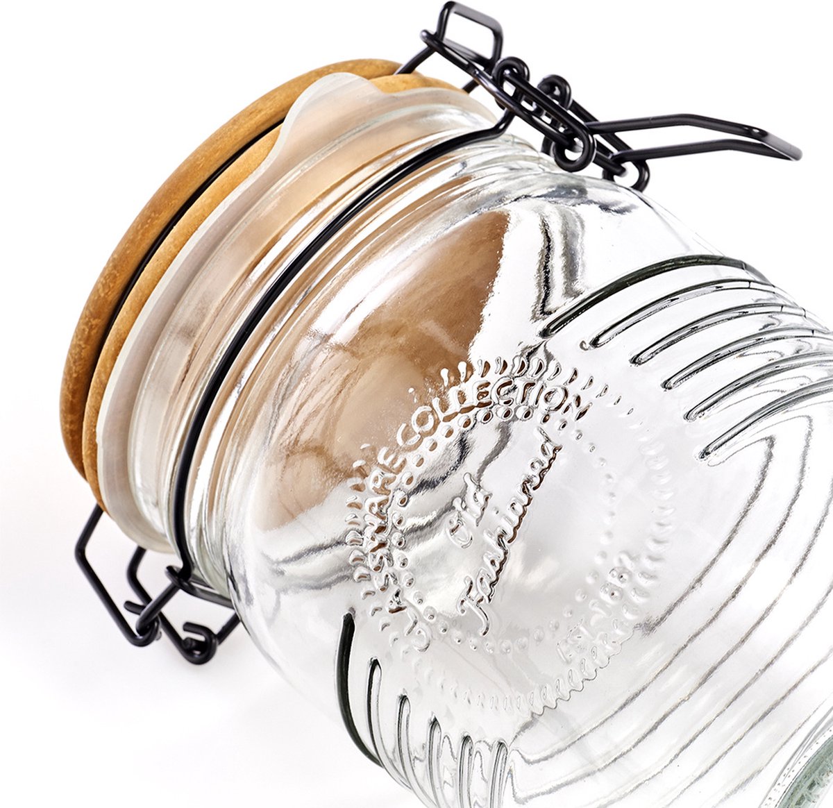 Zeller Present Weckpotten met houten deksel - Weckpot 500 ml - Met ...