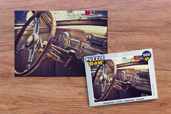 Puzzel Mancave - Auto - Vintage - Stuur - Legpuzzel - Puzzel 500 ...
