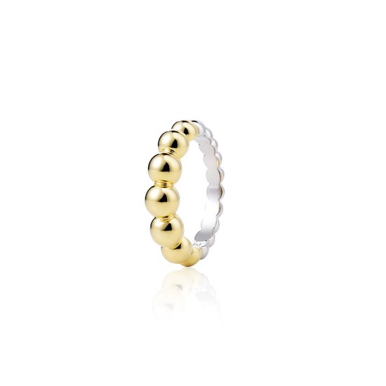 ZINZI zilveren ring geel verguld aflopende ronde bollen ZIR1583G | bol