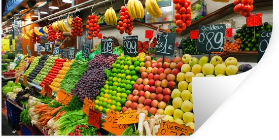 Muurstickers - Sticker Folie - Fruit - Groente - Bak - Markt - 160x80 ...