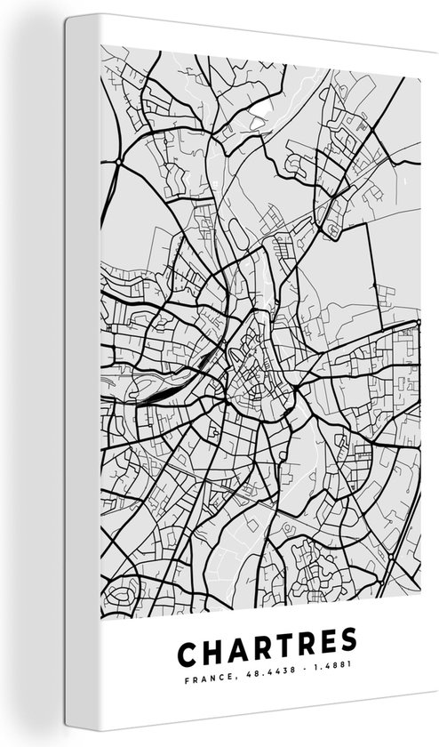 Tableau Peinture Chartres - Carte - France - Carte - Plan de Ville ...