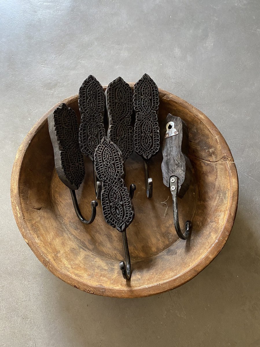 Kapstok 1 haak Flower Yash black | bol.com