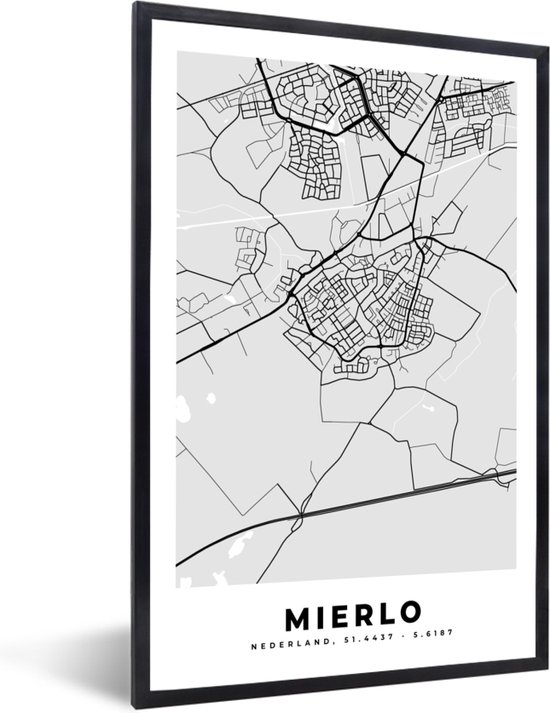 Fotolijst incl. Poster - Mierlo - Stadskaart - Plattegrond - Kaart ...