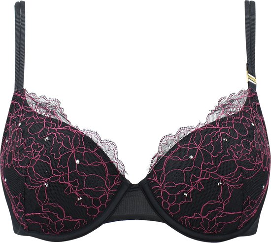 Ultraviolet - Leila Voorgevormde BH - maat 85C - Rood Zwart - Met ...