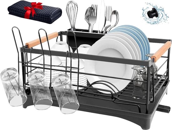 Afdruiprek van roestvrij staal - afdruiprek met lekbak en afvoer ...