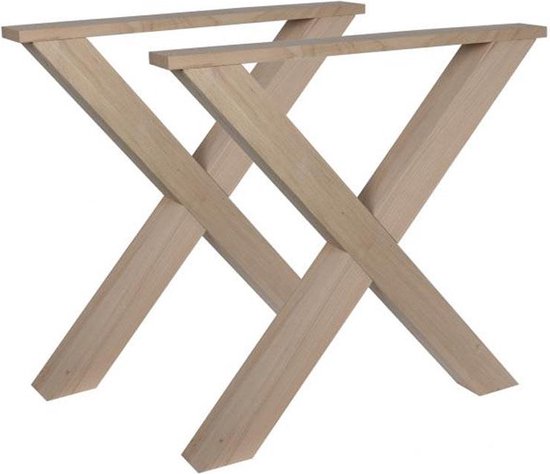 FLE - X-poot x vorm 78 bij 8 cm en hoogte 72 cm van hout, 8 x 8 cm - 2 ...