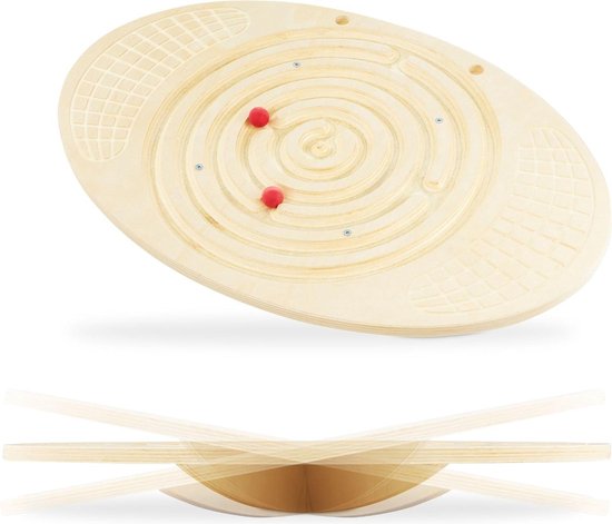 Wooden Balance Board with Ball Maze - Balancing Seesaw Labyrinth for ...