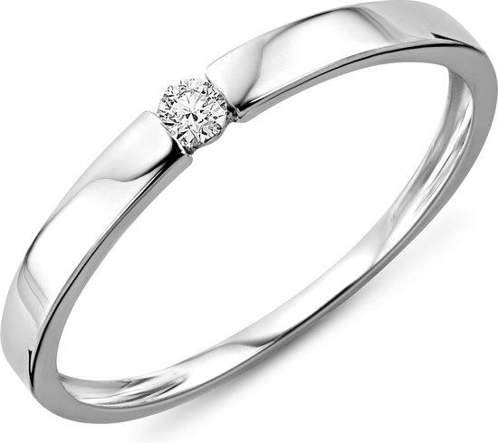 Miore - Ring met Diamant Dames - 9 Karaat - Kleur Witgoud | bol
