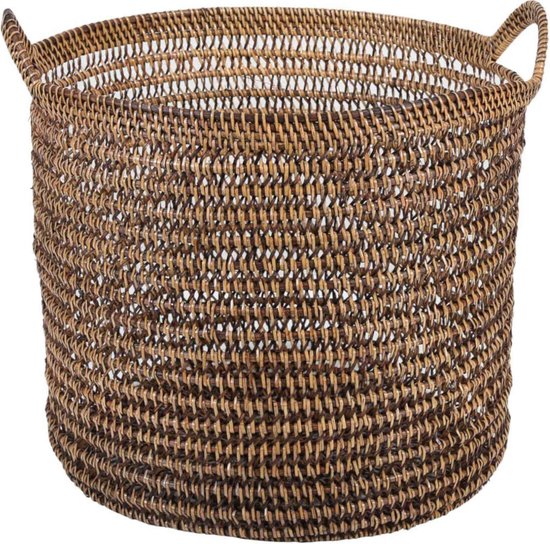 Rotan mand Eda bruin met handvat | bol