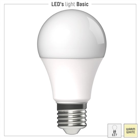 LED's Light LED lamp met grote E27 fitting - Warm wit licht - 8W 60W ...
